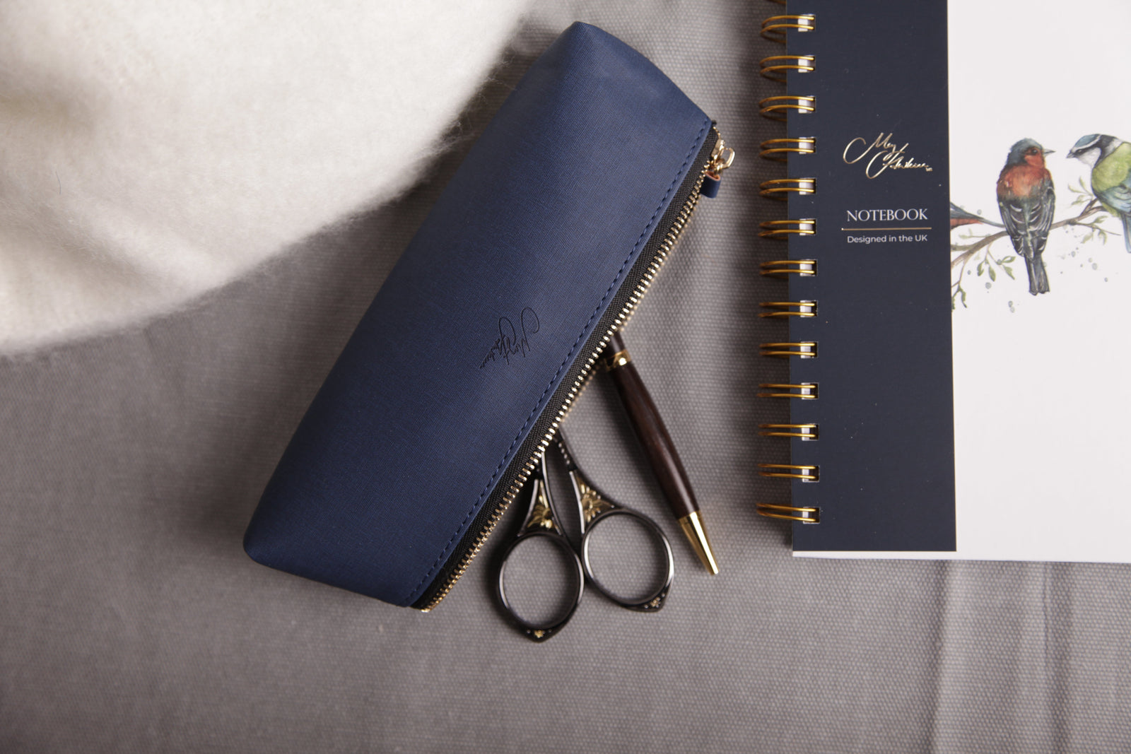 Dark Blue Small Pencil Case by Meg Hawkins Wholesale